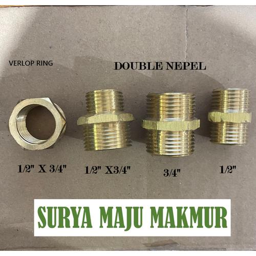 Jual KUNINGAN DOUBLE NEPEL 3/4" 1/2" 1/2X3/4" VERLOP RING 3/4" 1/2" 1 ...