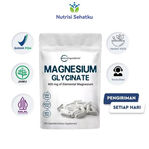Jual Microingredients Magnesium Glycinate 400mg 200 Capsules Original ...