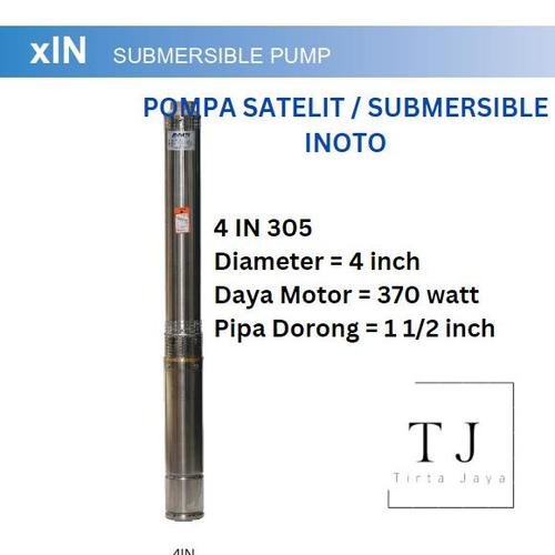 Jual Pompa Satelit INOTO 4 IN 305 1/2 HP 1 1/2" Pompa Celup Submersibe ...
