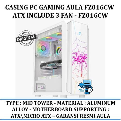 Jual Casing Pc Gaming Aula Fz016cw Atx Include 3 Fan RGB - Original ...