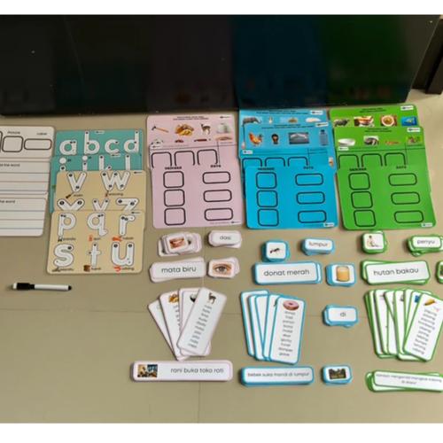 Jual Paket Belajar Membaca Montessori (pink/ blue / green series ...