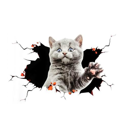 Promo Stiker anak kucing lucu 3D sticker hewan hiasan interior dinding ...