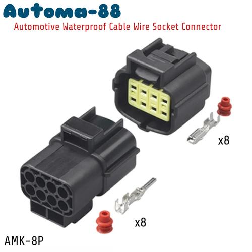 Jual AMK-8P Soket konektor kabel 8 lubang pin anti air Waterproof ...
