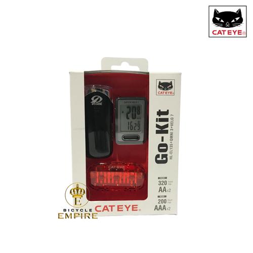 Jual Lampu Set Sepeda Speedometer Cateye Go-kit 3in1 EL135 VELO 7 OMNI3 ...