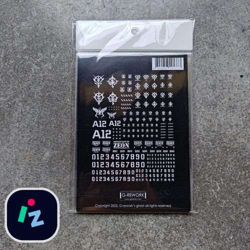 Jual G-Rework Chipping Decal Zeon 01 White Gundam Water Decal Sticker ...