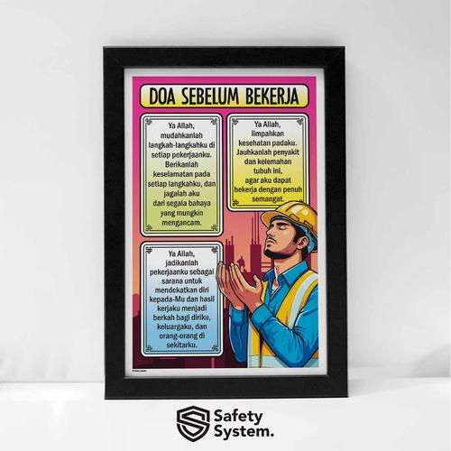 Jual Poster K3 Safety Keselamatan Kerja Berdoa Sebelum Bekerja - Putih ...