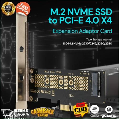 Jual PCIE x1 to nvme M2 Adapter Converter ssd pci-e pci express 1x 4x - X4 Slot - Kab. Sleman ...