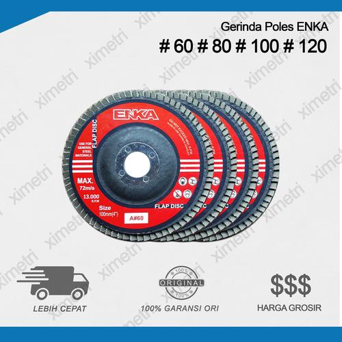 Jual Gerinda Amplas Susun ENKA #60 #80 #100 #120 / Flap Disc 4 Inch ...