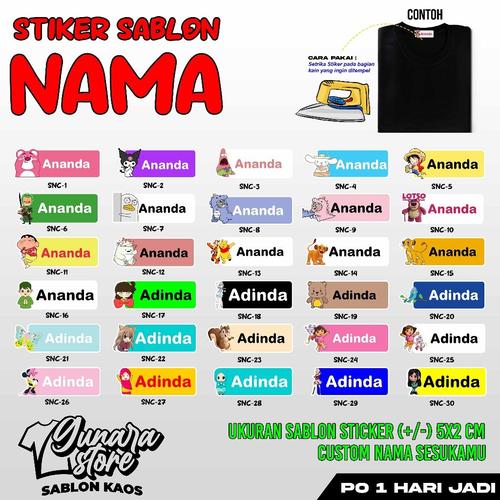 Jual Sticker Kain Label Nama Baju Kaos Sablon Setrika Custom Tulisan ...