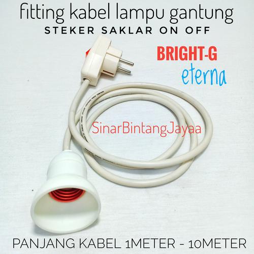 Jual BRIGHT-G Fitting Kabel Lampu Gantung Steker Saklar On Off 1M ...