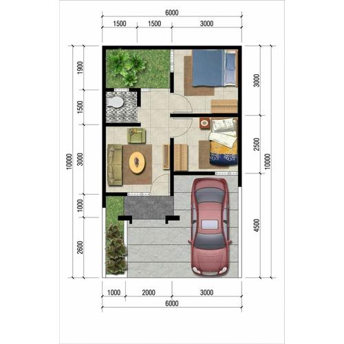 Jual Desain denah rumah paket minimalis dengan konsep elegan - Kab ...