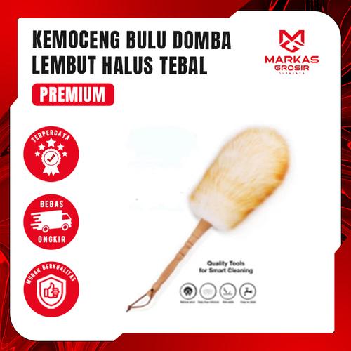 Promo Kemoceng Bulu Domba Wool Halus Lembut Wooden Handle Kayu Top ...