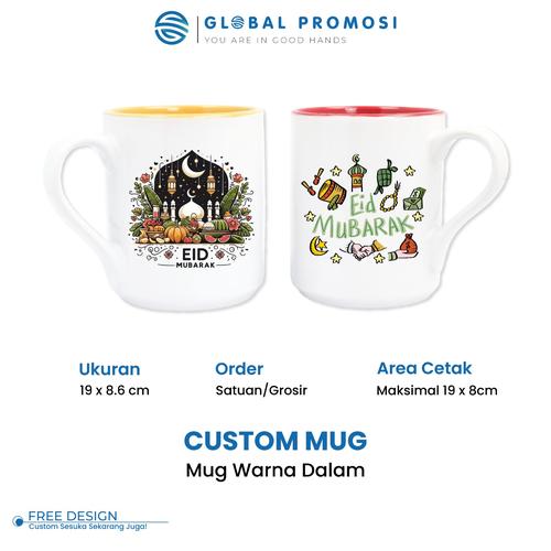 Jual Gelas Custom Mug Warna Standard TwoTone Print Cetak Satuan Tanpa ...