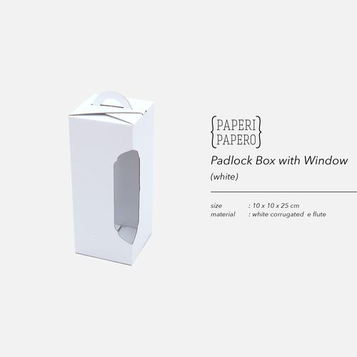 Jual White Padlock Box w/ Window (10 x 10 x 25 cm) - Boks Putih Jendela ...