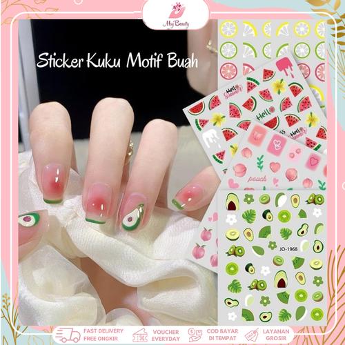 Jual MSY Stiker Kuku 3D Motif Bunga daun/Motif Buah/Hiasan Stiker Kuku ...