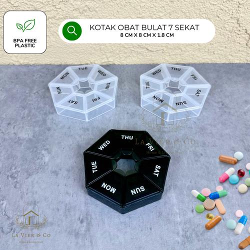 Promo LAVIER KOTAK OBAT BULAT TEMPAT OBAT HARIAN 7 SEKAT PILL BOX ...