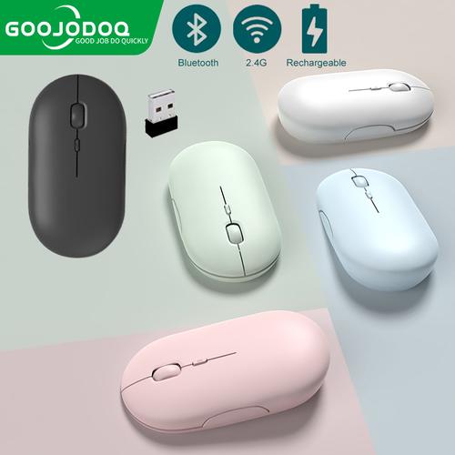 Promo GOOJODOQ Pebble Dual-Mode Wireless Mouse Bluetooth 2.4G+5.0 PC ...