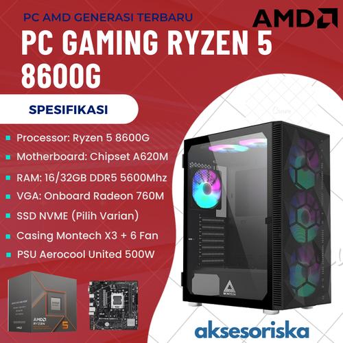 Jual PC Rakitan Gaming Komputer Rakitan AMD Ryzen 5 8600G DDR5 - 16GB ...