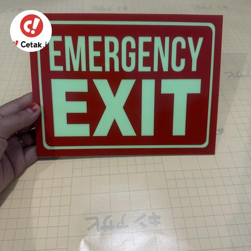 Promo Sign Sticker dan Akrilik Glow in the dark Emergency Exit ...