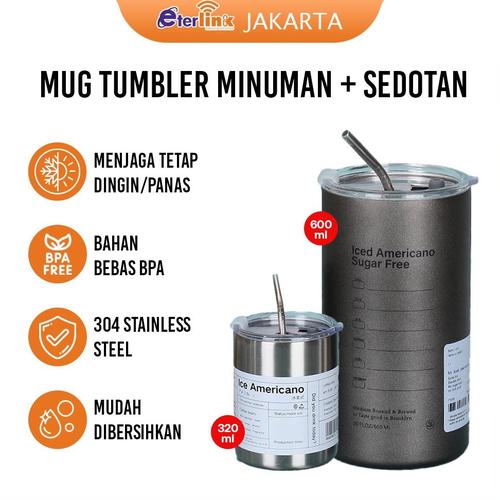 Jual [COD] ] Botol Minum Mug Coffee Ice Americano Tumblr Aestetik Free ...