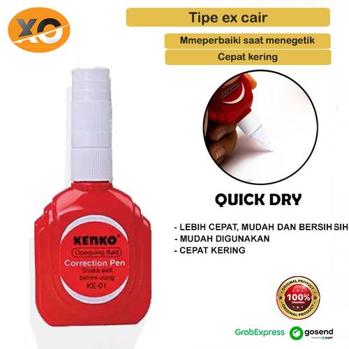 Jual Tipe X Cair Correction Pen Tape Tipe X Kenko Penghapus Pulpen Cair ...