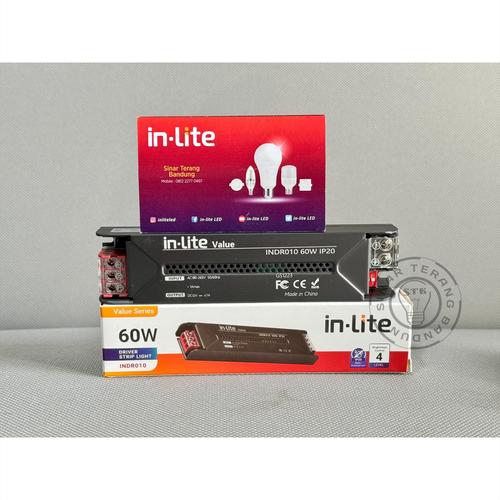 Jual ADAPTOR DRIVER TRAFO PSU LED STRIP INLITE 5A 12V 60W - INDR010 ...