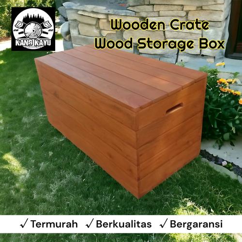 Jual wooden crate tutup box kayu penyimpanan multifungsi P50 ...