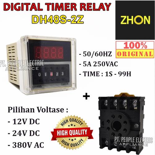 Jual DIGITAL TIMER RELAY DH48S-2Z 12VDC 24VDC 380VAC - 380VAC - Kota ...