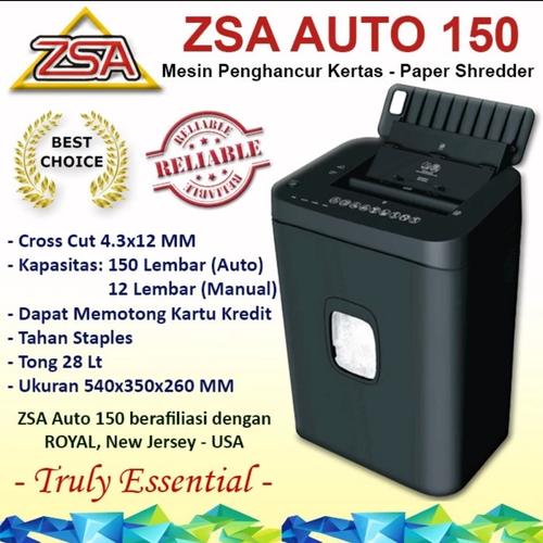 Jual Mesin penghancur kertas otomatis ZSA AUTO 150 kapasitas 150 lembar ...