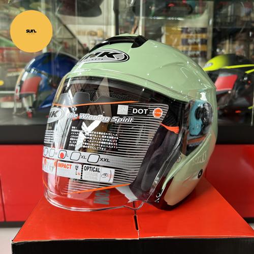 Jual Helm Half Face INK DYNAMIC Solid Matcha Green Gloss - M - Kota ...