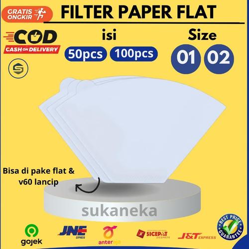 Jual Kertas Saringan Kopi Putih Filter Paper V60 Flat Datar Bottom 1-4 ...