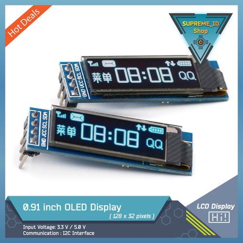 Jual 0.91 inch 128x32 px pixels I2C IIC OLED LCD Screen Display | 3.3 ...