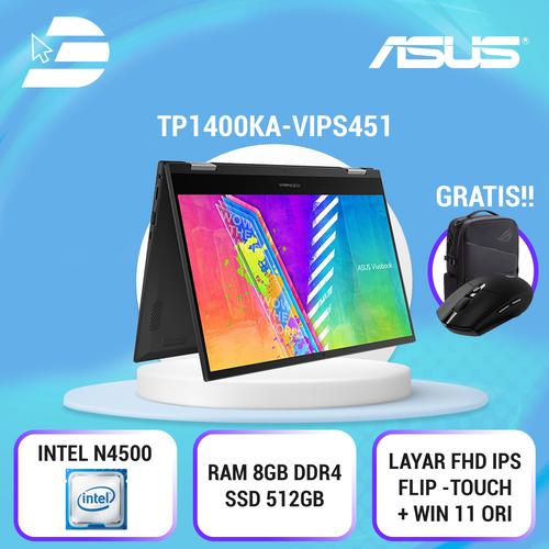 Jual Asus VivoBook Go 14 Flip TP1400KA Quiet Blue/Intel N4500/8GB/512GB ...