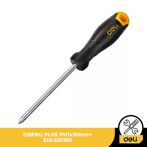 Promo Obeng Plus Deli Plastic Phillips Screwdriver EDL625100 PH1x100mm ...