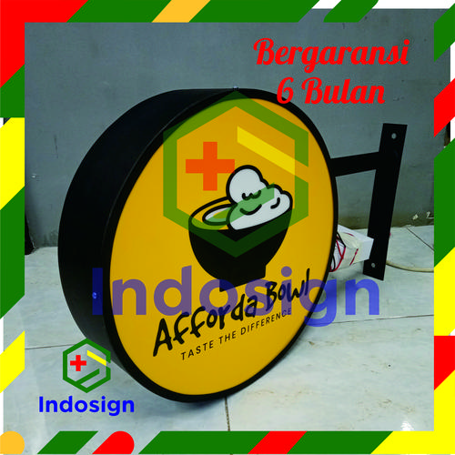 Jual neon box custom bulat diameter 60 cm 2 sisi - tiang - Jakarta ...
