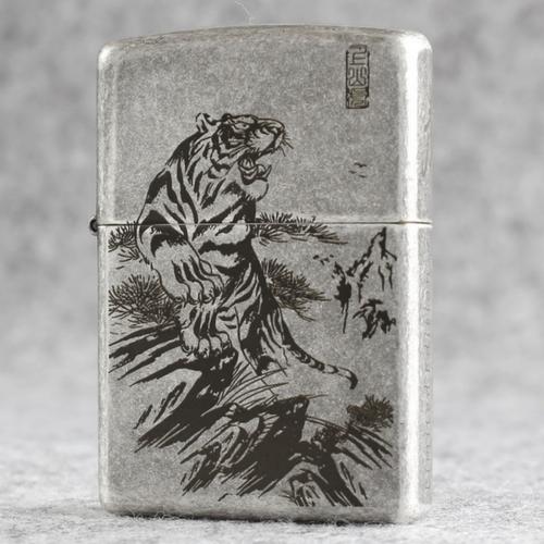 Jual ZIPPO ANTIQUE SILVER ORIGINAL CUSTOM GRAFIR TIGER BISA REQUEST ...