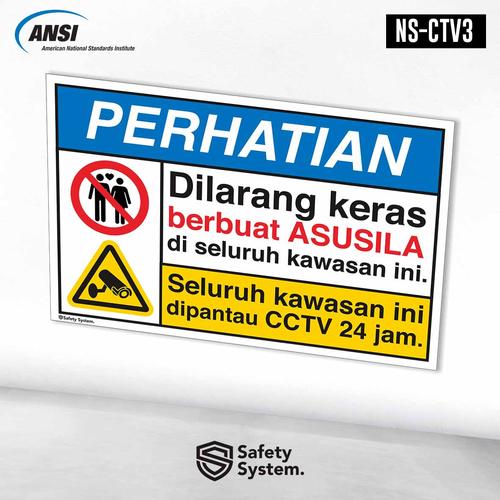 Jual Stiker Safety Sign K3 ANSI Dilarang Berbuat Asusila Di Kawasan ...