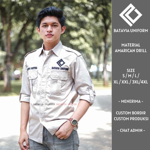 Promo Baju Kemeja PDL Lapangan Tactical Lengan Panjang Custom Bordir ...