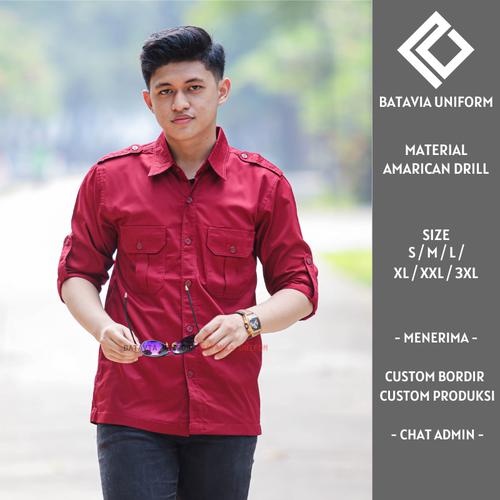 Jual Baju Kemeja PDL Lapangan Tactical Lengan Panjang Custom Bordir ...