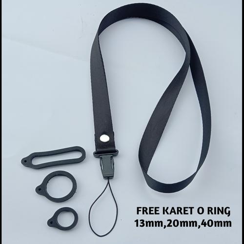 Jual Lanyard Hitam Polos 1,5 cm Free 0 Ring 3 pcs - free karet 3pcs ...
