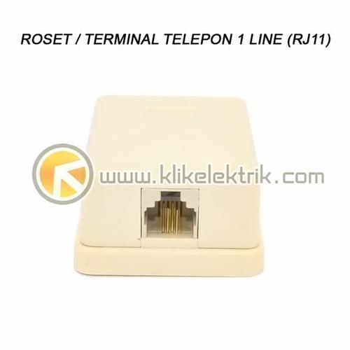 Jual ROSET 1 LUBANG JALUR RJ11 TERMINAL TELEPON 1 LINE COLOKAN KABEL ...