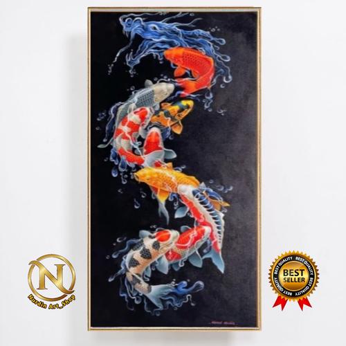 Jual Lukisan Koi naga plus Bingkai - motif 2, 100x200 - Kab. Bandung ...