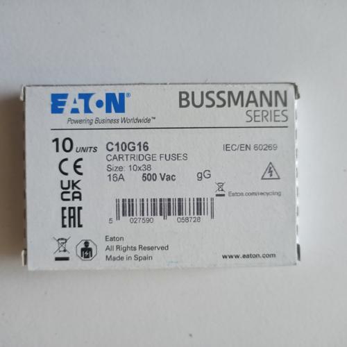 Jual FUSE KERAMIK 10X38 C10G16 16A 500V 120kA EATON BUSSMANN - Jakarta ...