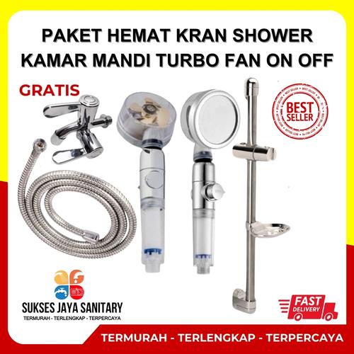 Promo JET SHOWER VIRAL Paket Hemat Kran Shower Kamar Mandi Turbo Fan ON ...