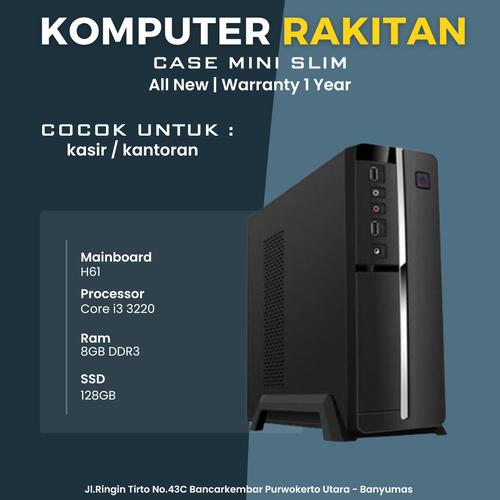 Jual PC RAKITAN CASE MINI SLIM CORE I3 RAM 8GB SSD 128GB - Kab ...