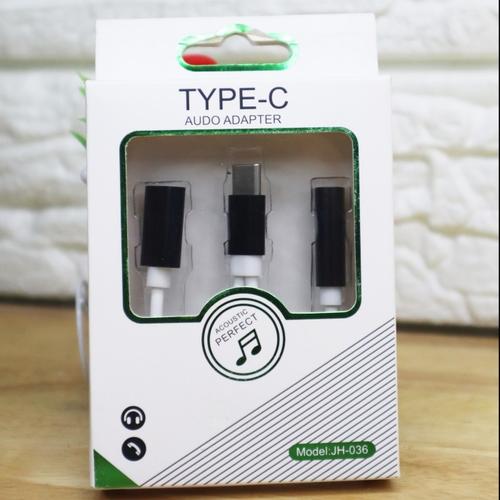 Jual Kabel Audio Splitter 2IN1 Type C Jack 3.5Mm Male To Female dan ...