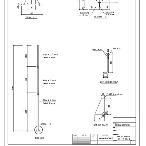 Jual Tiang PJU Pipa Bulat 4 Inchi 7 Meter Lurus Hotdeep Galvanized ...
