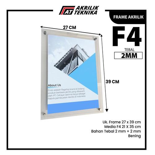 Jual Frame Bingkai Display Poster Akrilik Menu Dinding - Ukuran F4 ...
