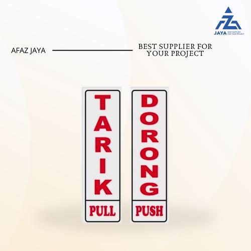 Jual SIGN LABEL STICKER DORONG TARIK PINTU DOOR SIGN PUSH PULL 20x5CM ...