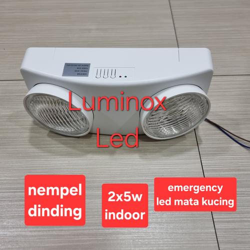 Jual emergency mata kucing led 2mata 2lampu / dinding darurat lamp 2Led ...